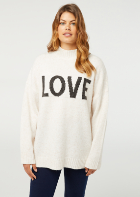Love Slogan Print Knitted Jumper | Women | George at ASDA