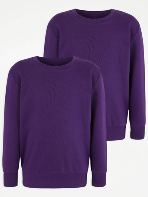 Purple School Sweatshirt 2 Pack | School | George at ASDA