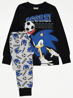 Sonic The Hedgehog Black Football Pyjamas | Kids | George at ASDA