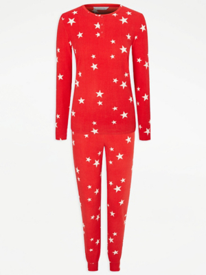 Red Star Print Long Sleeve Pyjamas | Women | George at ASDA