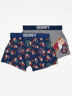 Disney Snow White Grumpy Character Print Boxers 2 Pack | Men | George ...