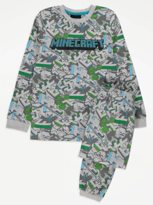 Minecraft Grey Gaming Pyjamas | Kids | George at ASDA
