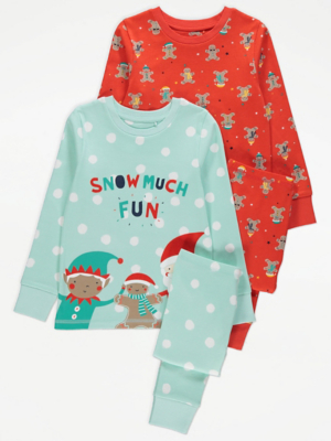 Gingerbread Christmas Pyjamas 2 Pack | Kids | George at ASDA