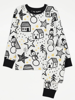 White Snowman Star Christmas Pyjamas | Kids | George at ASDA