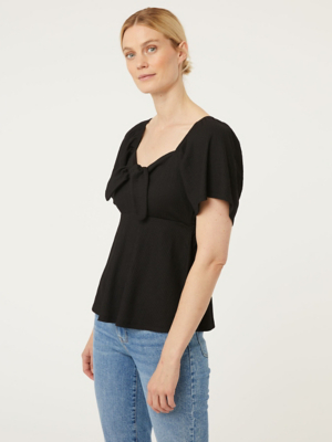 Black Tie Front Top | Women | George at ASDA
