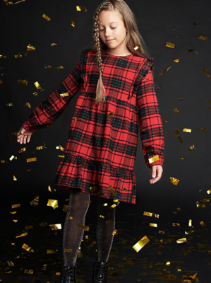 Red Checked Long Sleeve Dress | Kids | George at ASDA
