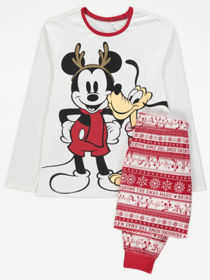 Disney Mickey Mouse Matching Christmas Pyjamas Adults | Sale & Offers ...