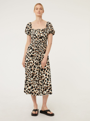 Brown Leopard Print Midi Dress | Women | George at ASDA
