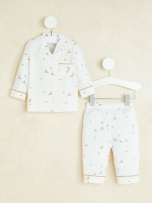 Billie Faiers Cream Reindeer Christmas Shirt Pyjamas | Baby | George at ...