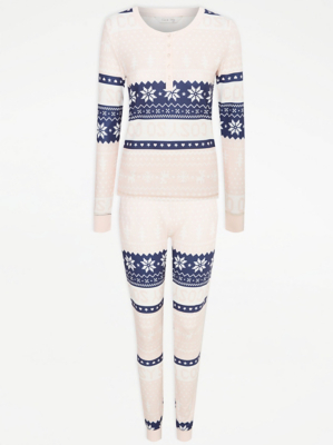 Pink Fairisle Soft Knit Pyjamas | Lingerie | George at ASDA
