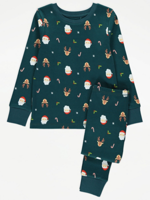 Green Christmas Print Pyjamas | Kids | George at ASDA