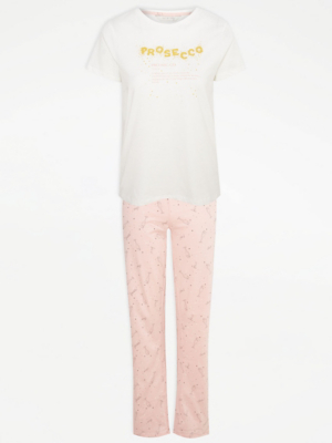 Prosecco Slogan Print Pyjamas Gift Set | Women | George at ASDA