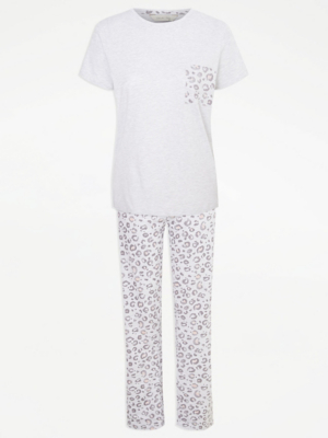 Grey Leopard Print Pyjamas Gift Set | Women | George at ASDA