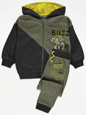 Disney Buzz Lightyear Khaki Zip Hoodie and Joggers Outfit | Kids ...