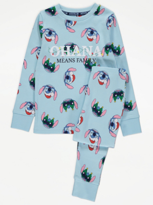Disney Matching Lilo & Stitch Christmas Print Pyjamas | Kids | George ...