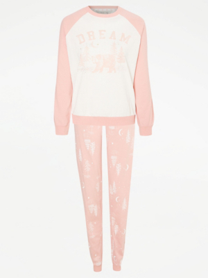 Pink Dream Forest Print Jersey Pyjamas | Women | George at ASDA