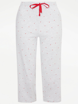 Grey Heart Cropped Pyjama Bottoms | Women | George at ASDA