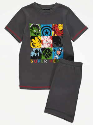 Marvel Grey Super Hero Short Pyjamas | Kids | George at ASDA
