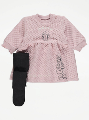 Disney Daisy Duck Pink Quilted Dress and Tights Outfit | Baby | George ...