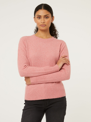 Pink Crew Neck Knitted Jumper | Women | George at ASDA