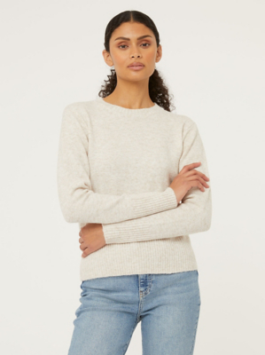Cream Crew Neck Knitted Jumper | Women | George at ASDA