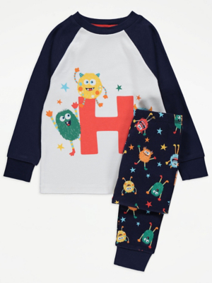 Navy Monster Letter H Alphabet Pyjamas | Sale & Offers | George at ASDA