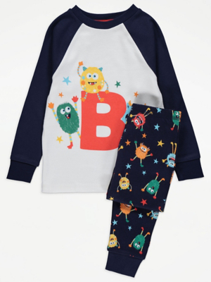 Navy Monster Letter B Alphabet Pyjamas | Sale & Offers | George at ASDA