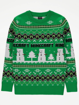 Minecraft Green Fairisle Christmas Jumper | Kids | George at ASDA