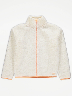 Cream Borg Fleece Zip Through Jacket | Kids | George at ASDA