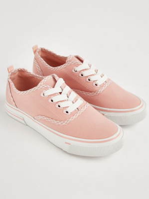 Pink Gingham Trim Canvas Trainers | Sale & Offers | George at ASDA