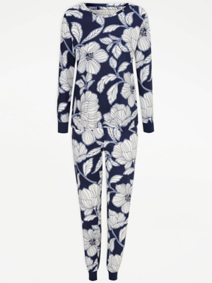 Navy Floral Jersey Pyjamas | Women | George at ASDA