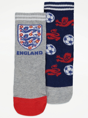 England Football Print Ankle Socks 2 Pack | Kids | George at ASDA