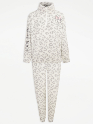 Disney Daisy Duck Animal Print Fleece Pyjamas | Women | George at ASDA