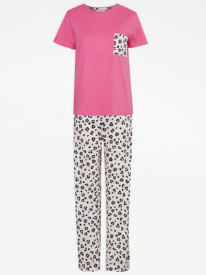 Pink Animal Print Short Sleeve Pyjama Gift Set | Sale & Offers | George ...
