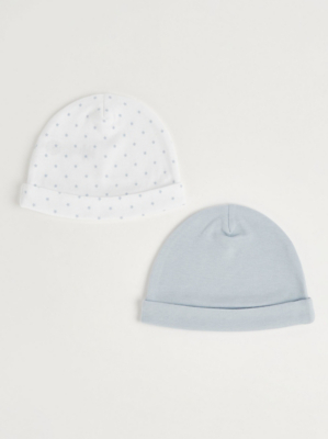 Blue Star Print Baby Newborn Hats 2 Pack | Baby | George at ASDA