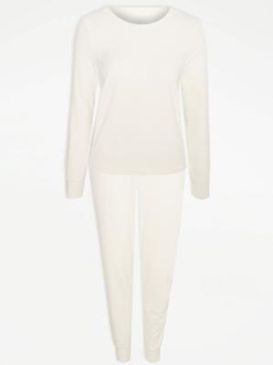 Cream Fleece Long Sleeve Pyjamas Gift Set | Women | George at ASDA