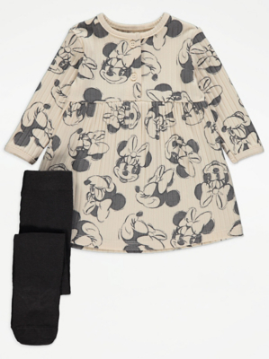 Disney Minnie Mouse Cream Dress and Tight Outfit | Baby | George at ASDA