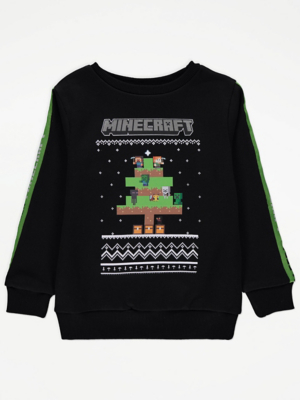 Minecraft Black Christmas Jumper | Kids | George at ASDA