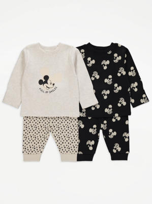 Disney Mickey Mouse Pyjamas 2 Pack | Baby | George at ASDA