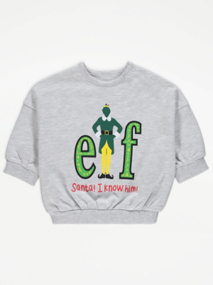 Buddy The Elf Slogan Print Grey Sweatshirt | Baby | George at ASDA