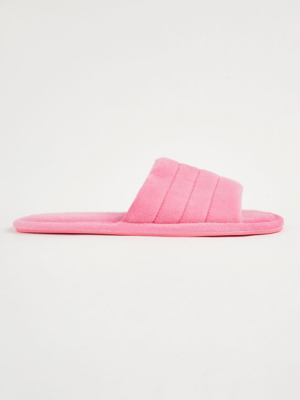 Bright Pink Panel Slider Slippers | Women | George at ASDA