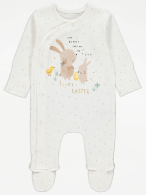 First Easter Bunny Print Sleepsuit | Baby | George at ASDA
