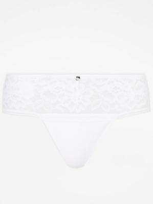 Entice White Floral Lace Thong | Sale & Offers | George at ASDA