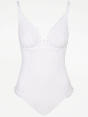 Entice White Dandelion Embroidered Bodysuit | Sale & Offers | George at ...