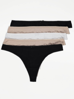 Basic Thongs 5 Pack | Sale & Offers | George at ASDA