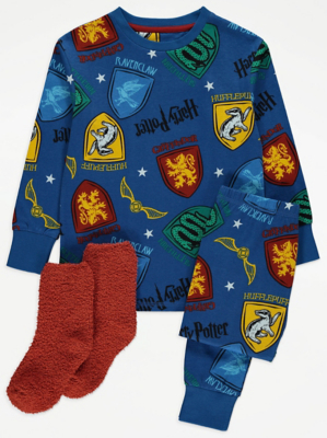 Harry Potter Blue Pyjamas and Socks Gift Box Set | Kids | George at ASDA