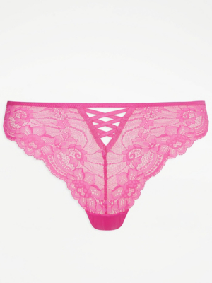 Entice Pink Lace Thong | Sale & Offers | George at ASDA