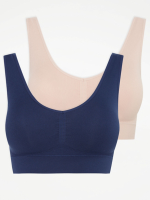 Navy Padded Comfort Bra 2 Pack | Sale & Offers | George at ASDA