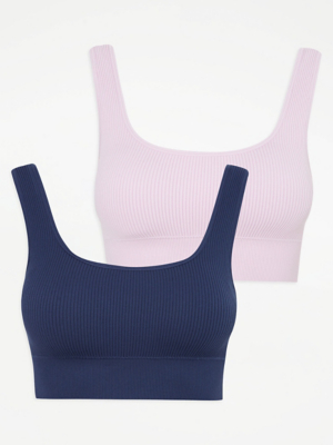 Ribbed Comfort Bra 2 Pack | Women | George at ASDA