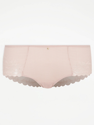 Entice Pink Stripe Lace Short Briefs | Women | George at ASDA